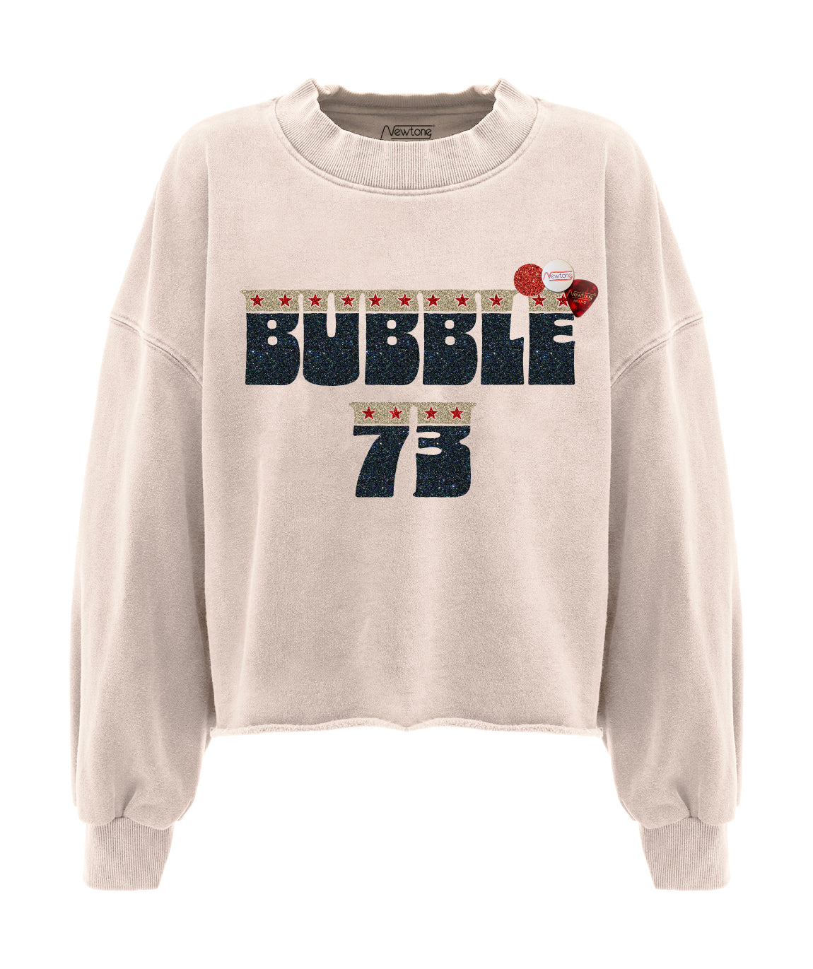 Women's crop top sweatshirt beige "BUBBLE" - Newtone Brand